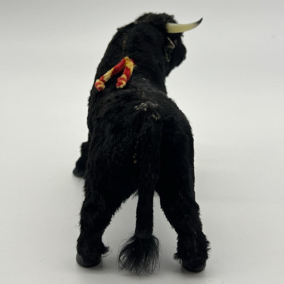 Vintage Spanish Fighting Bull Figurine Black Made In Spain Souvenir ...
