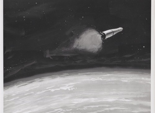 Apollo Concept Art | RARE NASA 1966 Moon Mission Rocket Lauch Original ...