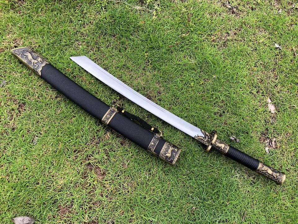 HAND FORGED HIGH MANGANESE STEEL BROADSWORD CHINESE KUNG FU KIRIN SWORD ...