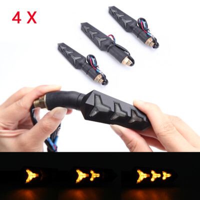 Sequential LED Turn Signals Blinker Light For Motorcycle ATV Dirt Bike ...