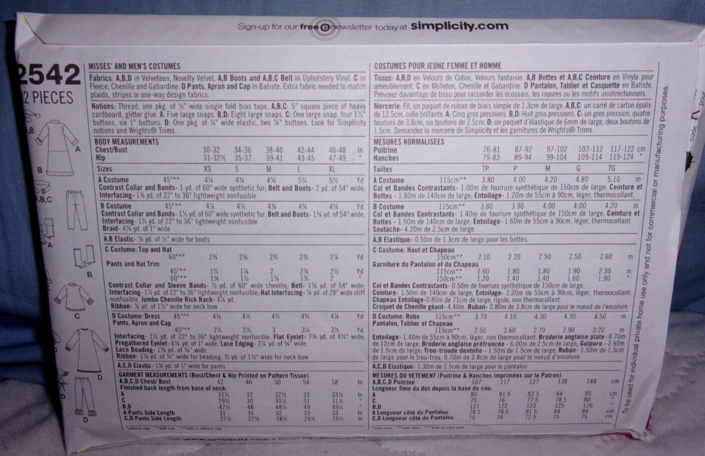 Simplicity Pattern 2542 Christmas Costumes for Adults Santa Elf Mrs ...