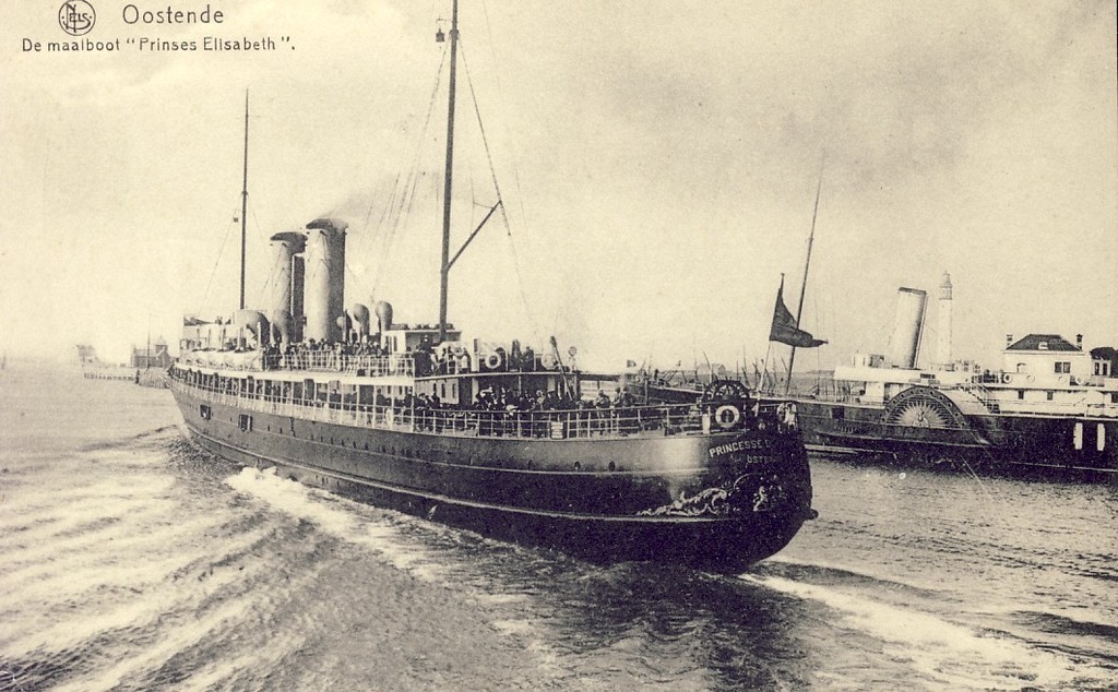 OOSTENDE BELGIUM PRINCESSE ELISABETH DE MAALBOOT FERRY Postcard OSTEND ...