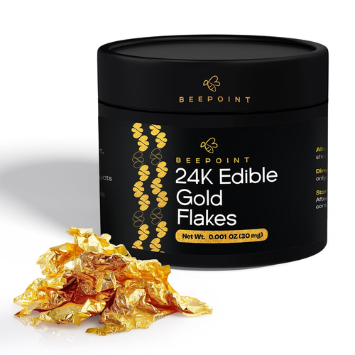 24K Edible Gold Foil Flakes - 30Mg Gold Flakes for Cake Decorating ...