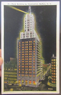 Vintage Postcard, Rand Building by Illumination, Buffalo N.Y., Posted ...