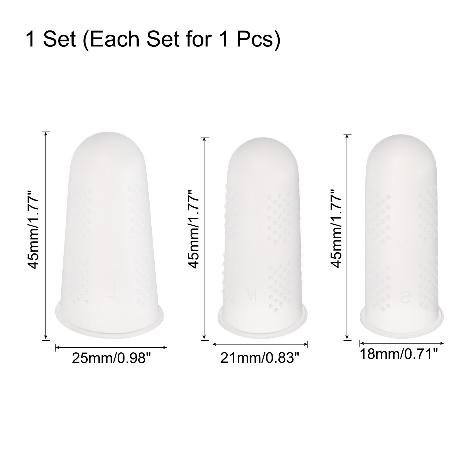 9Pcs Rubber Fingers Tips Finger Protectors Silicone Thimble 3 Sizes ...
