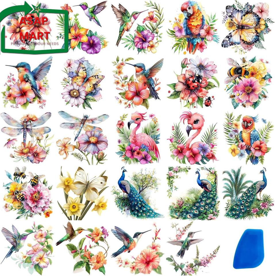 24 Sheets Vintage Rub on Transfers for Crafts, Cold IOD Transfers ...