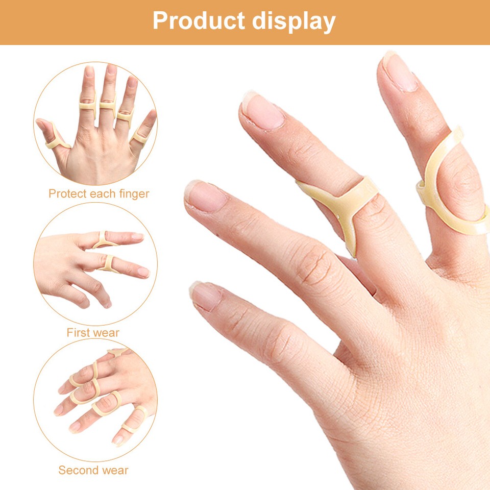 7pcs Finger Splint Set 6-10 Sizes Silicone Protector Knuckle ...