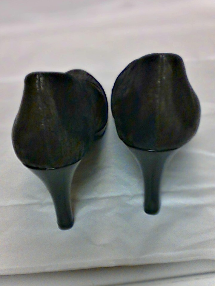 Moda Spana Bronze Snake Pattern Leather High Heel Pumps Women's Size 6M ...