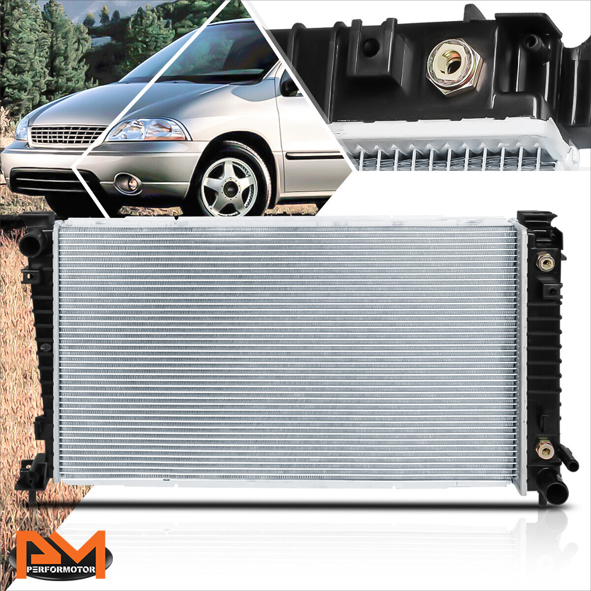 Aluminum OE Replacement Radiator for 99-07 Ford Windstar/Freestar AT/MT ...