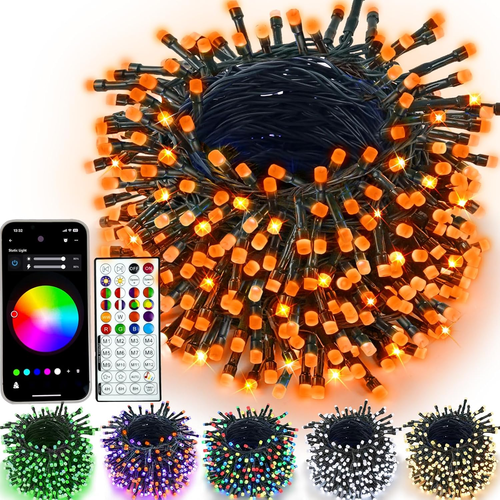 Smart Color Changing Halloween Lights, RGB LED String Lights with ...
