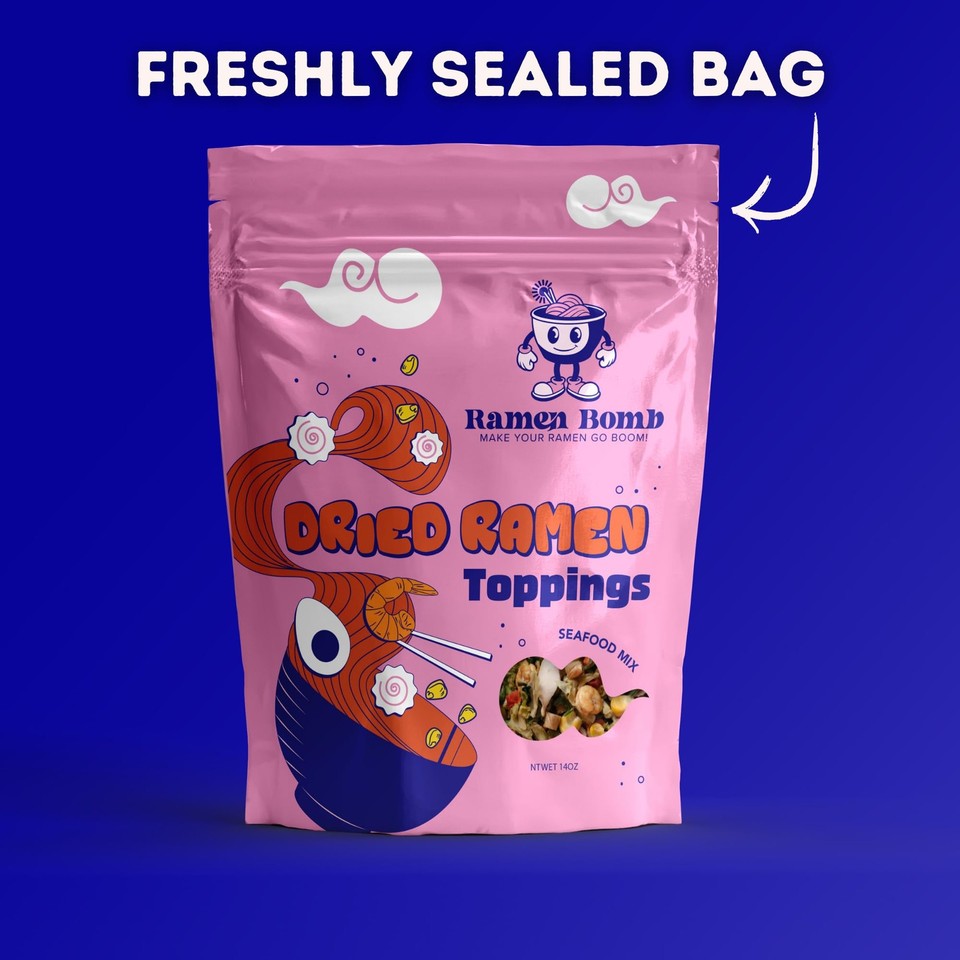 Dried Ramen Toppings - Seafood Mix Ramen Toppers for noodles that ...