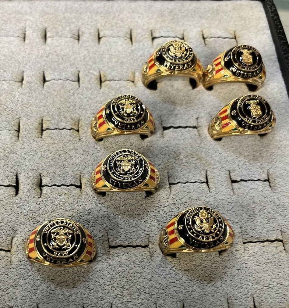 U.S. VIETNAM WAR VETERAN Rings 2 Diamonds Each Ring | eBay