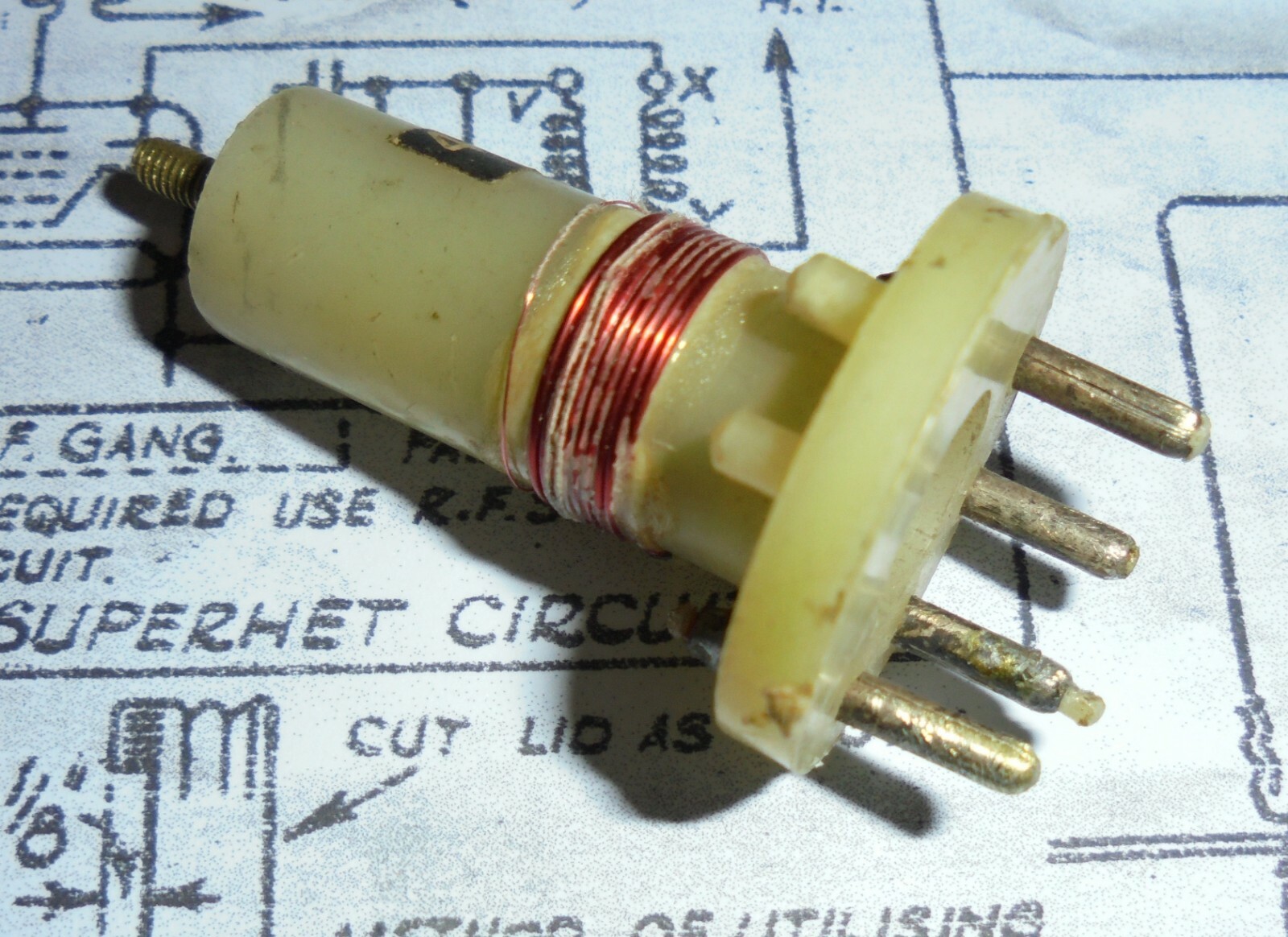 DENCO MAXI Q COIL FOR VALVE RADIO ~ WHITE RANGE 4 ~ PLUG IN ~ OCTAL ...