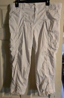 Style& Co Cargo White Capris Women 12 | eBay