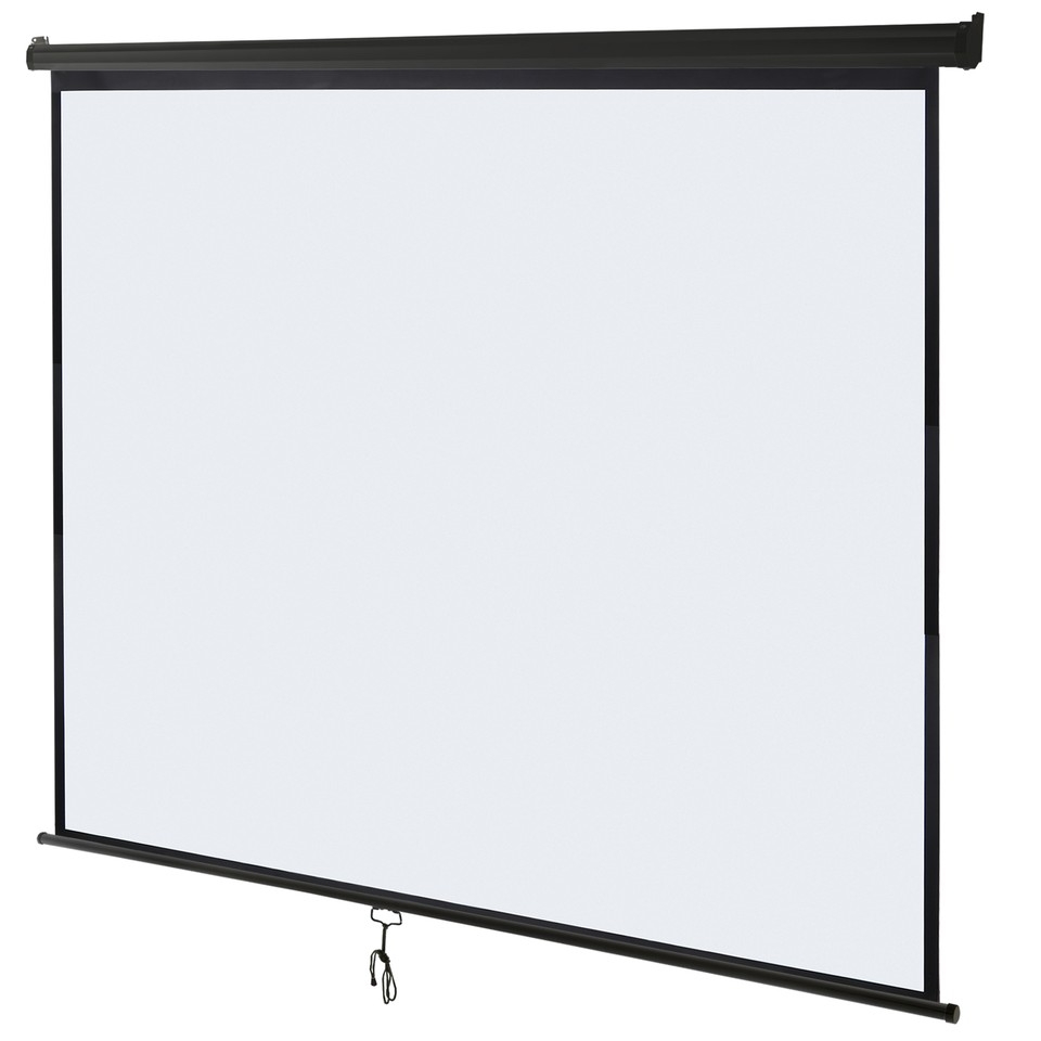 120" Projector Screen Manual Pull Down HD Screen 1:1 HD Projection ...