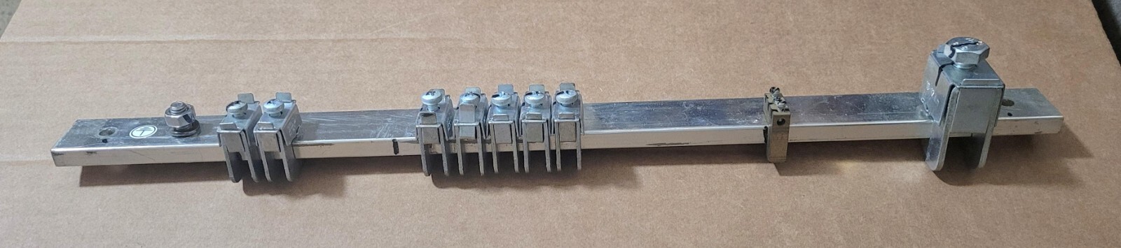 COPPER BUSS BAR BUSBAR WITH STEEL CLAMPS / TERMINALS / CONNECTORS 19"X0 ...