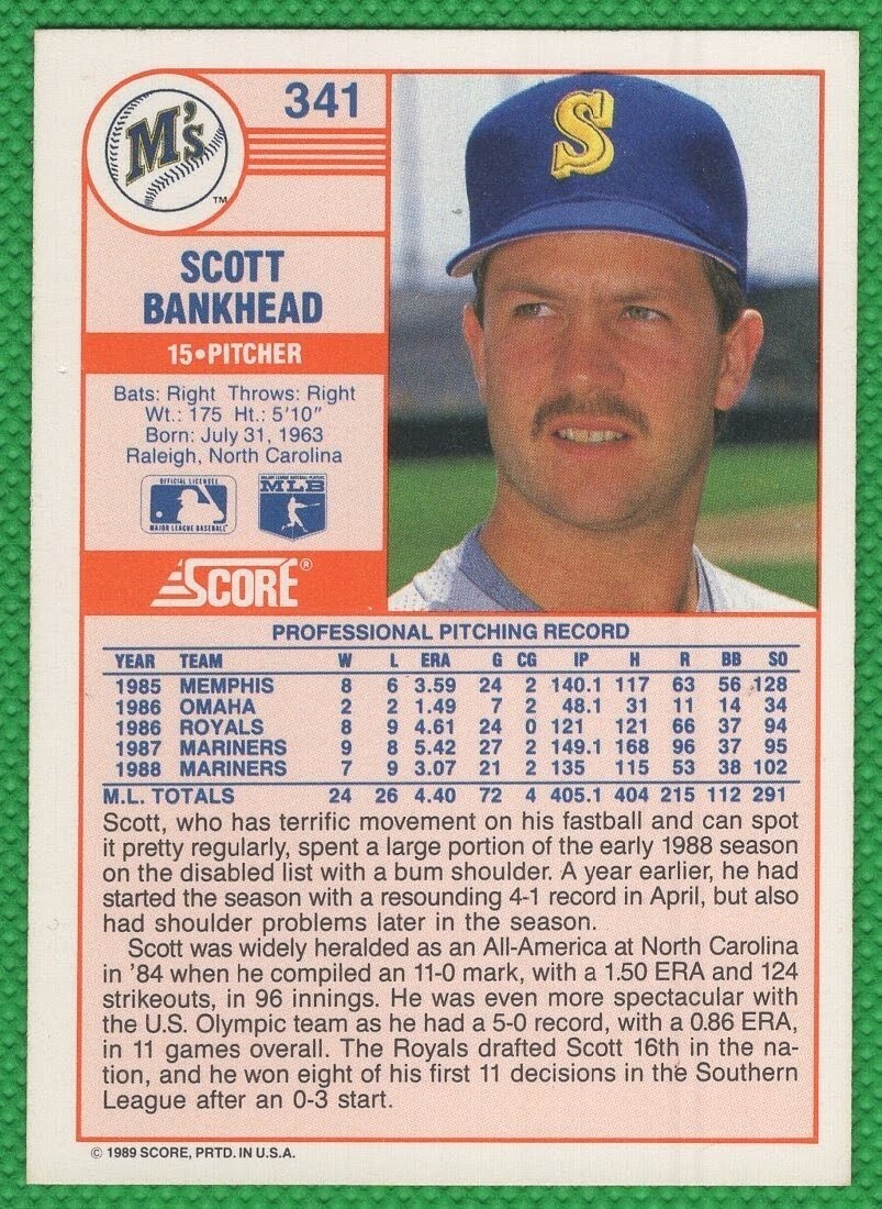 1989 Score - #341 Scott Bankhead for sale online | eBay