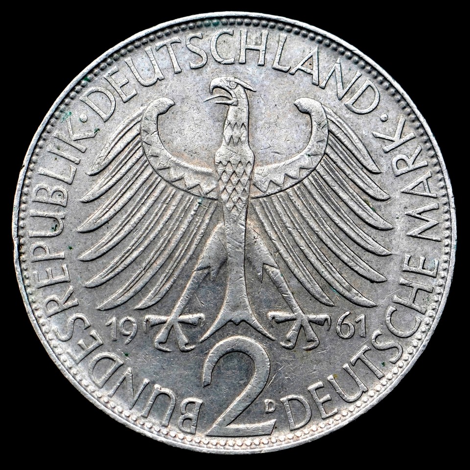 1961D Germany 2 Mark Coin, km116, Mintage 3,918,000 - Rare Coin 🇩🇪 | eBay