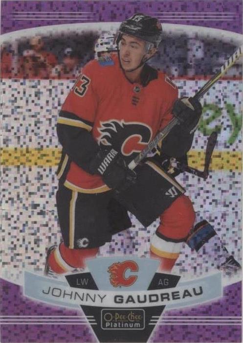 2019-20 O-Pee-Chee Platinum - Johnny Gaudreau #135 Violet Pixels /399 ...