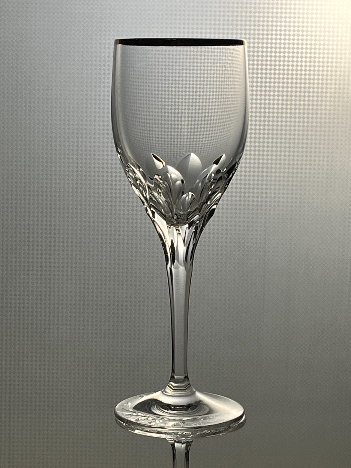 Gorham Crystal Stemware DIAMOND CUT GOLD Trim 7 5/8” Wine Glass EUC | eBay