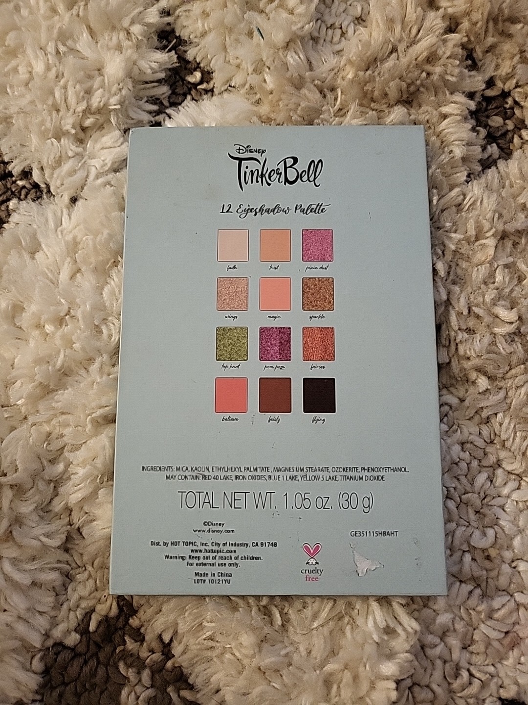 C Disney Peter Pan Tinker Bell 12 Color Eyeshadow Palette Practically ...