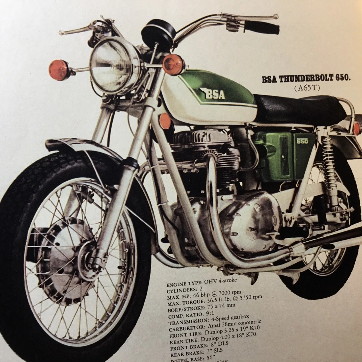 1971 Bsa 650 Thunderbolt