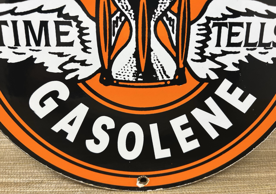 VINTAGE JOHNSON GASOLINE PORCELAIN SIGN DEALERSHIP GAS STATION SERVICE ...