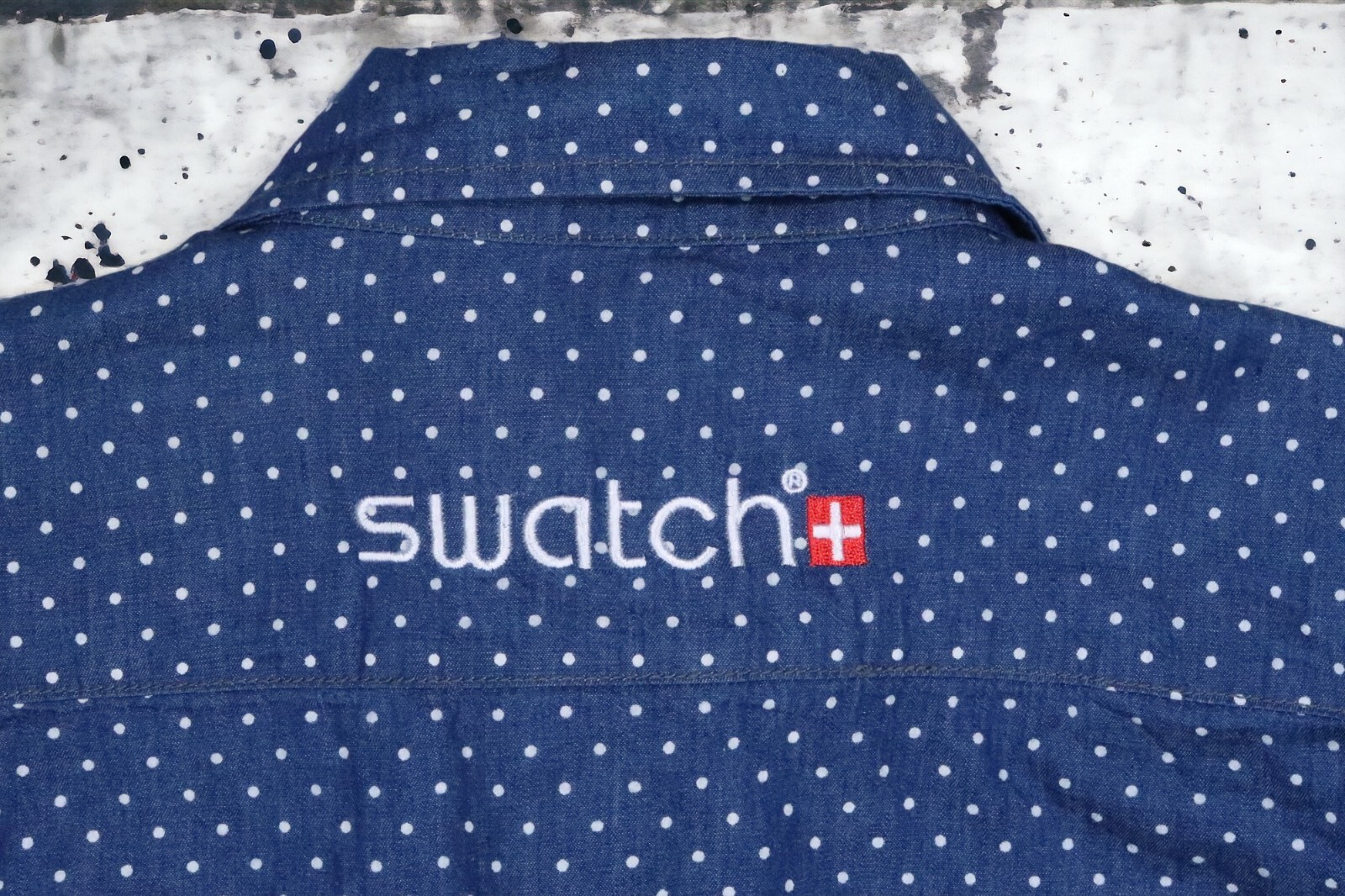 SWATCH WATCH VINTAGE MENS SMALL DENIM CHAMBRAY JEAN P… - Gem