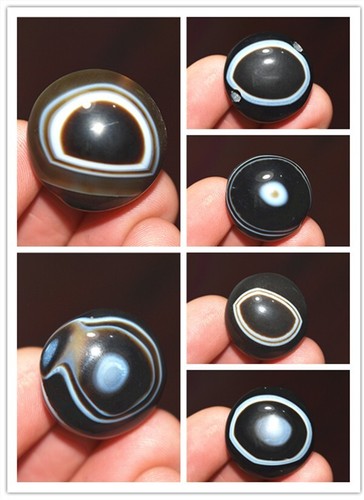 6Pcs Natural Banded Agate Tumbled Palm Stone Crazy Lace Silk Healing ...