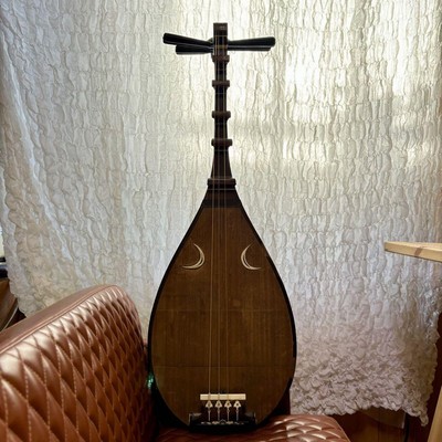 Japanese biwa musical rare instrument Chikuzen biwa Floral decoration ...