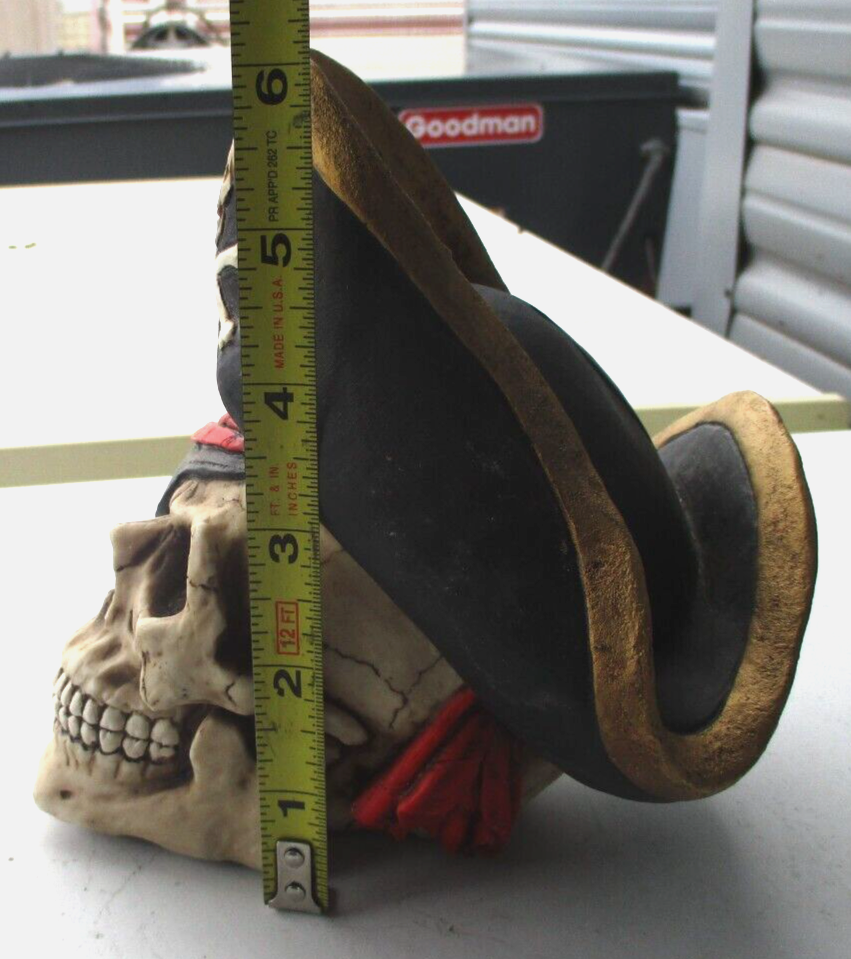 Unique! Resin! 6" Pirate Skull Coin Bank! Skull and Cross Bones! 2000 W ...