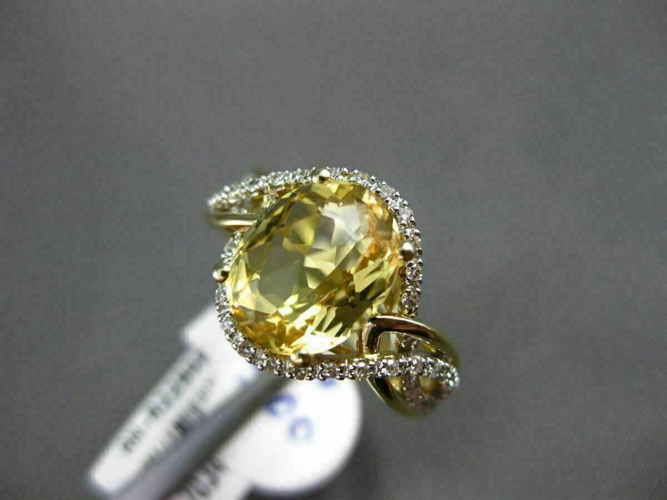 ESTATE 3.09CT DIAMOND & EXTRA FACET YELLOW TOPAZ 14KT YELLOW GOLD ...