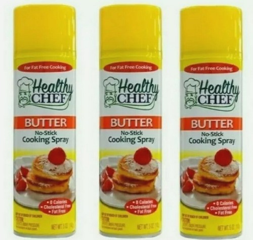 3XHealthyChef BUTTER FLAVORED Cooking Spray Cholesterol/Sodium/Calorie ...