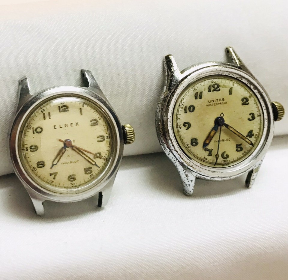 VINTAGE MEN'S ELREX/ENICAR & UNITAS/RAYMOND MILITARY WATCH LOT 1414 | eBay