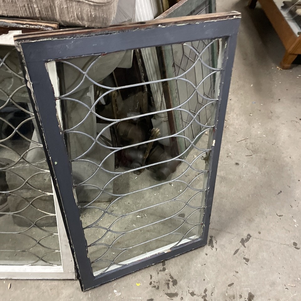 MAR 4–24 two AV price each antique leaded glass Transom Window 23.25 x ...