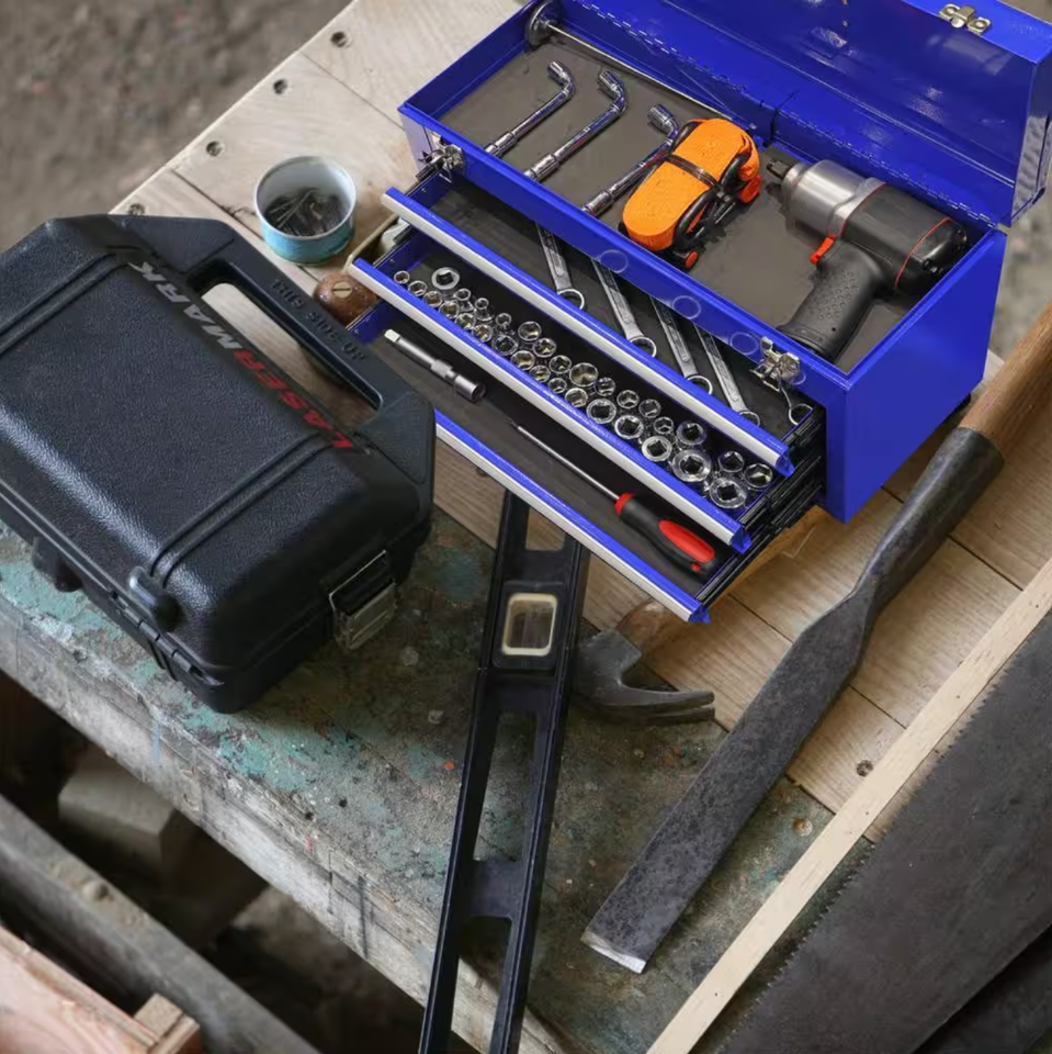 Drawer 20 in. Metal Tool Box Portable Steel Tool Chest with Ball ...