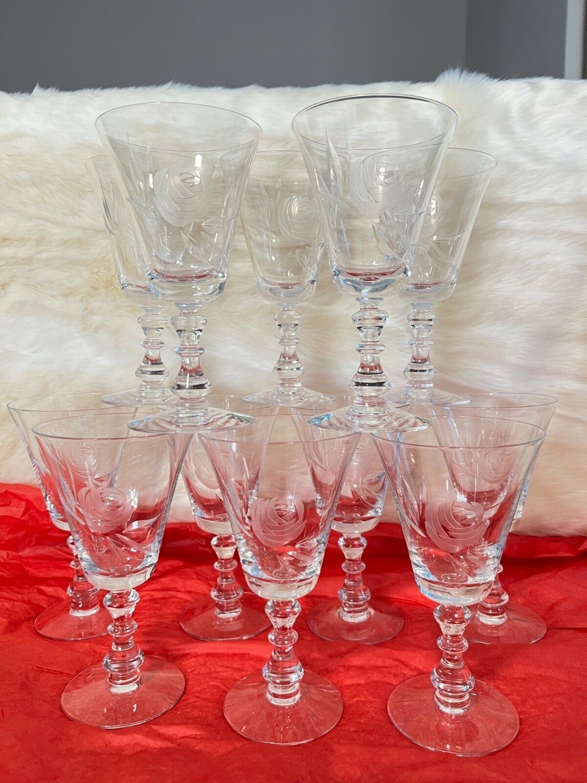 Water Goblet Rose etched by FOSTORIA | eBay