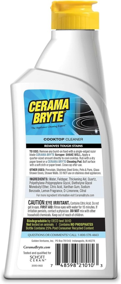 Cerama Bryte Combo Kit Pads & Removes Tough Stains Cooktop and Stove ...