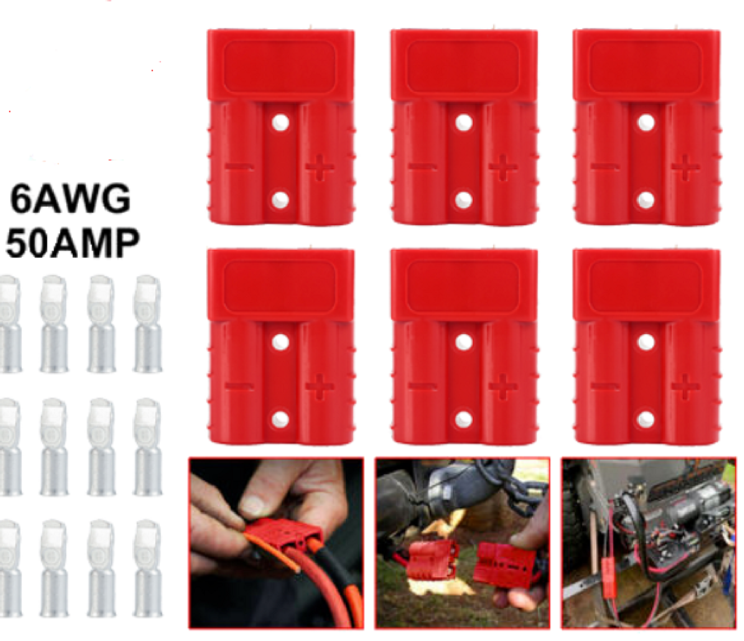 2 x Red Suitable For ANDERSON STYLE PLUG 120A AMP PREMIUM HEAVY DUTY ...