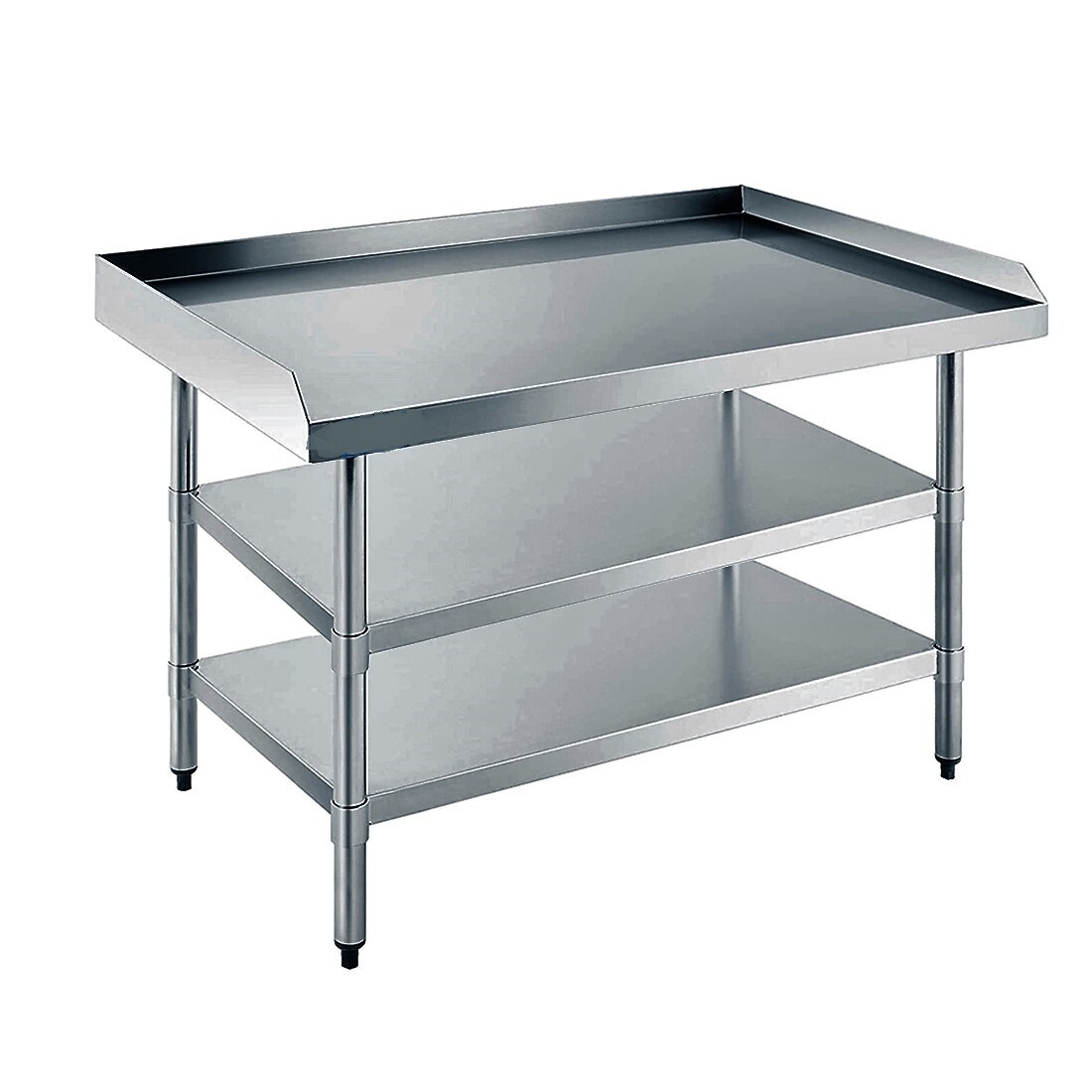 Stainless Steel Work Table 30"x36" NSF w/ Two Undershelves & 3-Side 2 ...