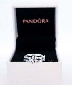 NEW 100% Authentic PANDORA 925 Pave Sparkling Snowflake Double Ring ...