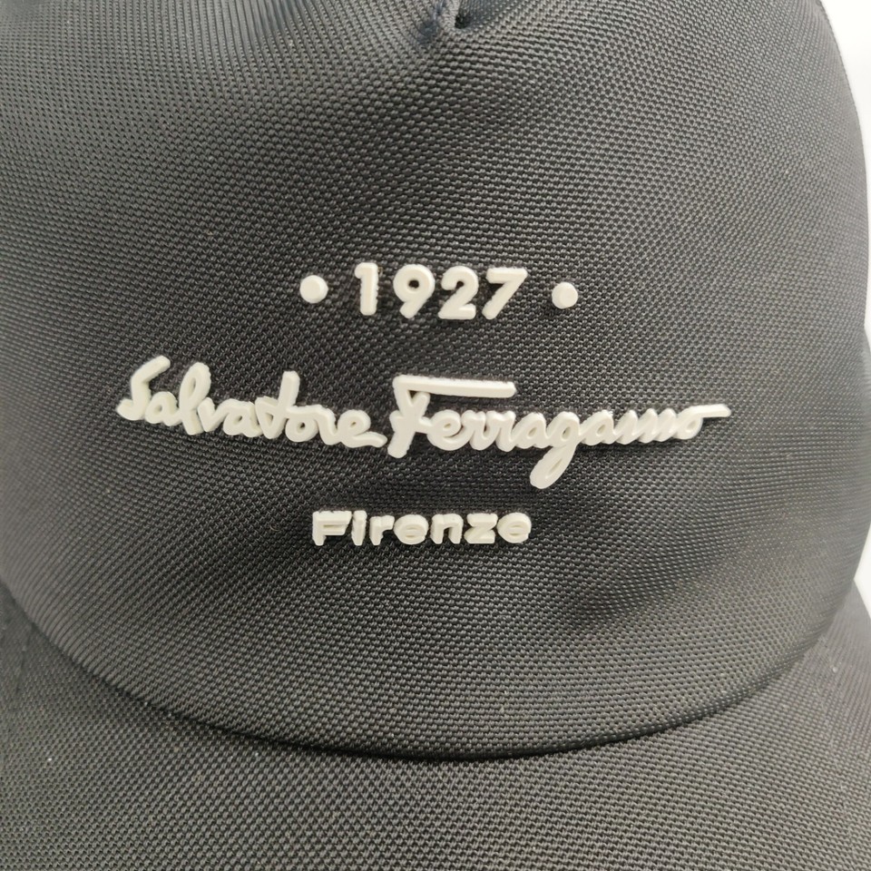 Salvatore Ferragamo Hat Cap Black Firenze Logo NWT | eBay