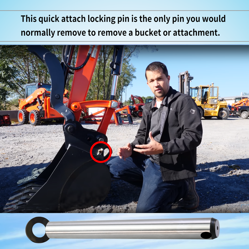 Quick Attach Locking Pin for Kubota Excavators KX040 KX033 KX121 KX71 ...