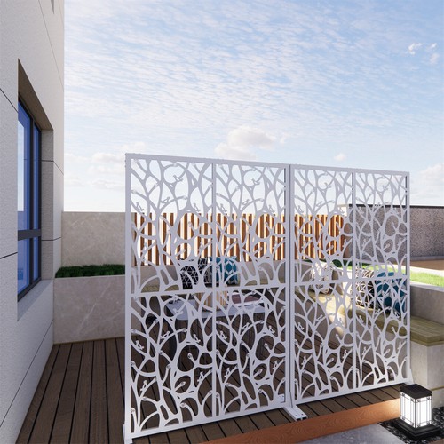 Metal Panels Decorative Divider Wind Outdoor Garden Privacy Dividers ...
