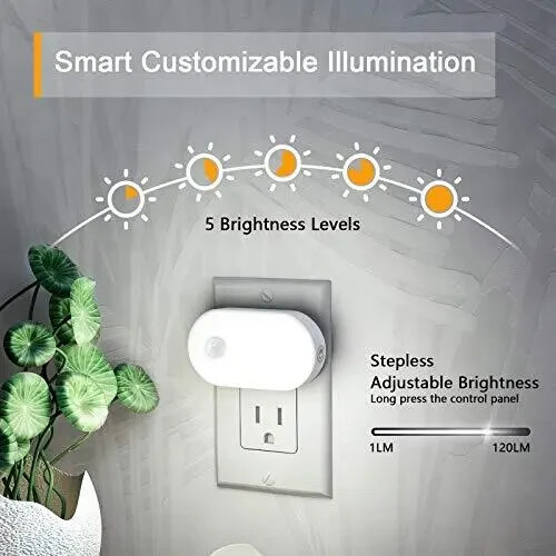 Motion Sensor Night Light Plug In Led Nightlight Super Bright 1120lm ...