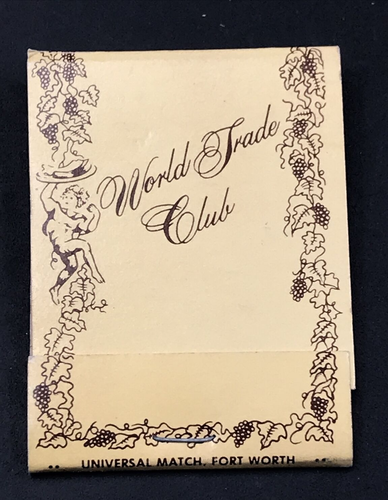 World Trade Club Matchbook Dallas World Trade Center TX Texas Full 20 ...