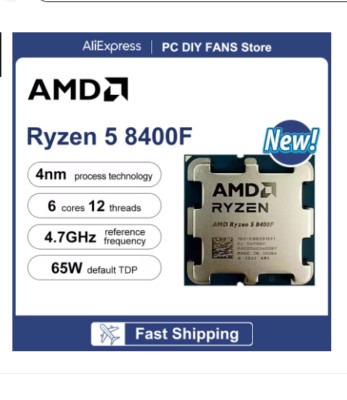 AMD Ryzen 5 8400F New R5 8400F 6-Core 12-Thread 4.7GHz 4NM DDR5 CPU 100 ...