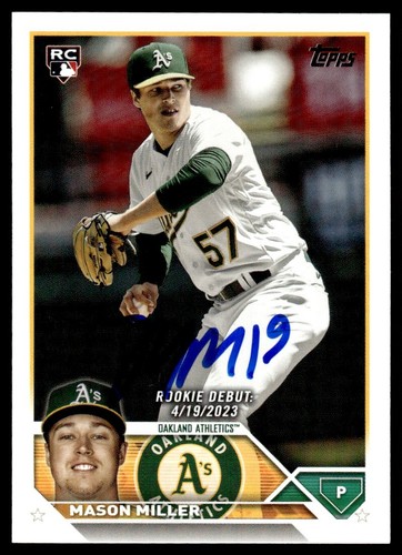 2023 Topps Mason Miller Rookie Oakland Athletics #US210 Signed Card COA ...