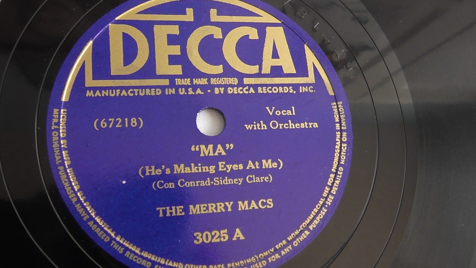 The Merry Macs - 78rpm single 10-inch – Decca #3025 "Ma!" | eBay