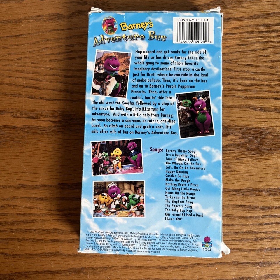 Barney - Barneys Adventure Bus (VHS, 1997) Classic Collection Video ...